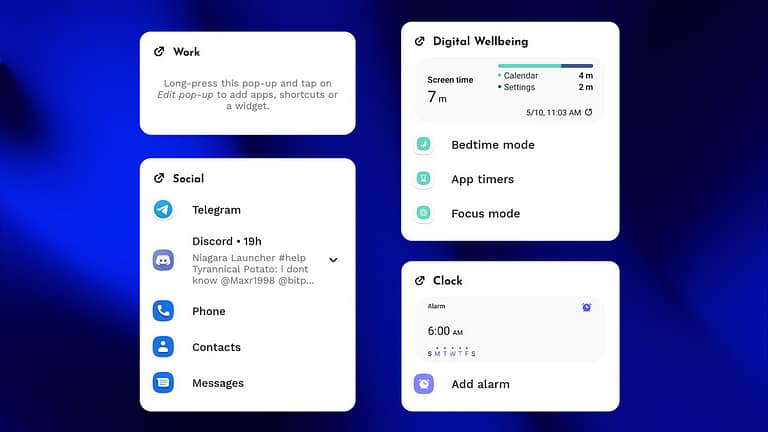 Niagara Launcher Beta for Android adds pop-up widgets | Skuggen